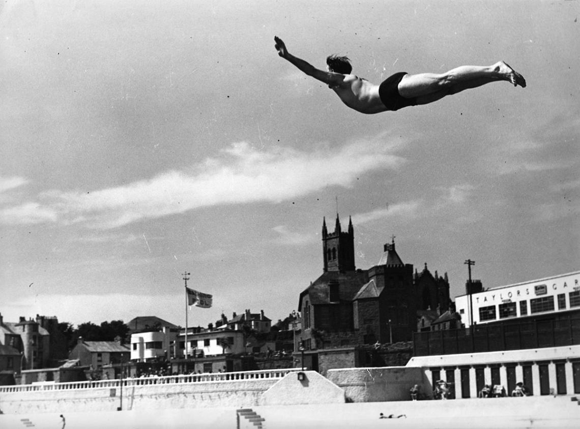 Cyril Rescorla, swan dive | Jubilee Pool Stories
