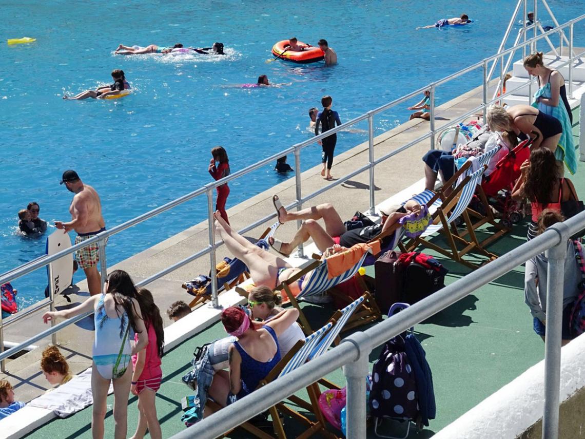 Sunbathing and playing | Jubilee Pool Stories