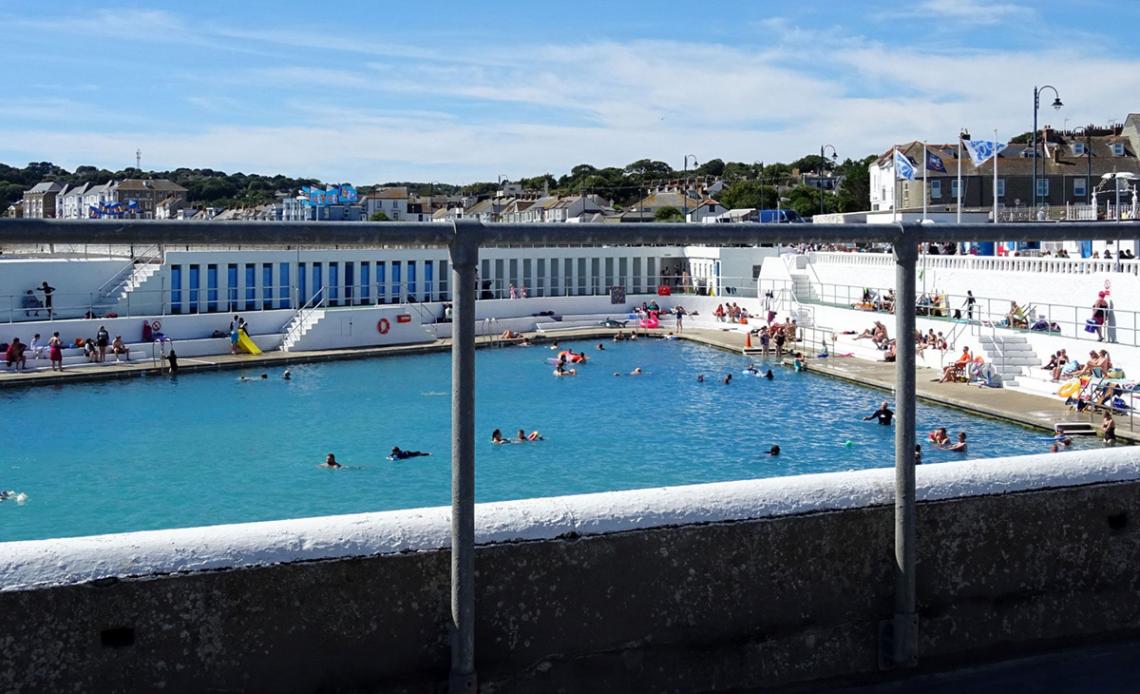 Main pool through the railings | Jubilee Pool Stories